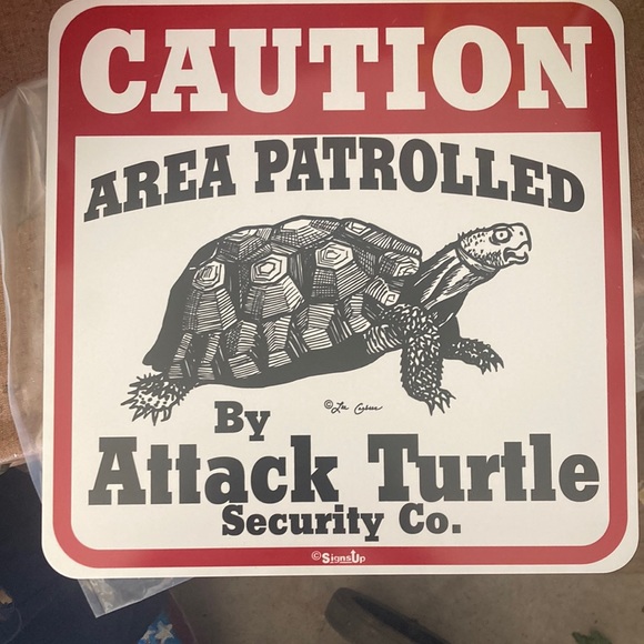 signs up | Reptile | Caution Attack Turtle Sign On Plastic Board | Poshmark